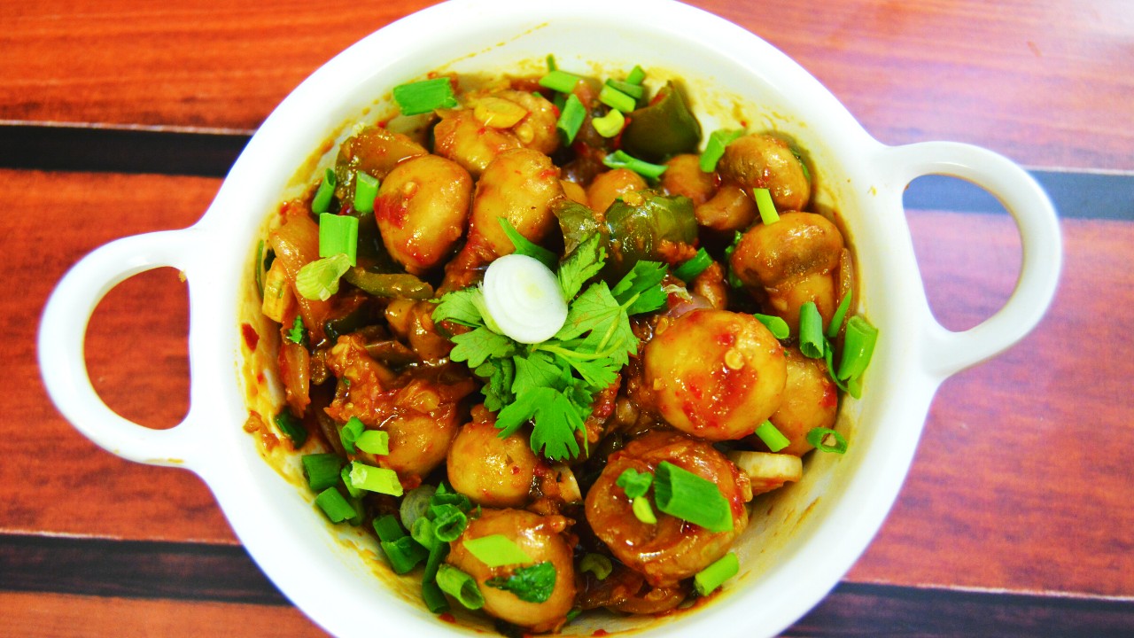 Chilli Garlic Mushroom Recipe - MUMMY RECIPES